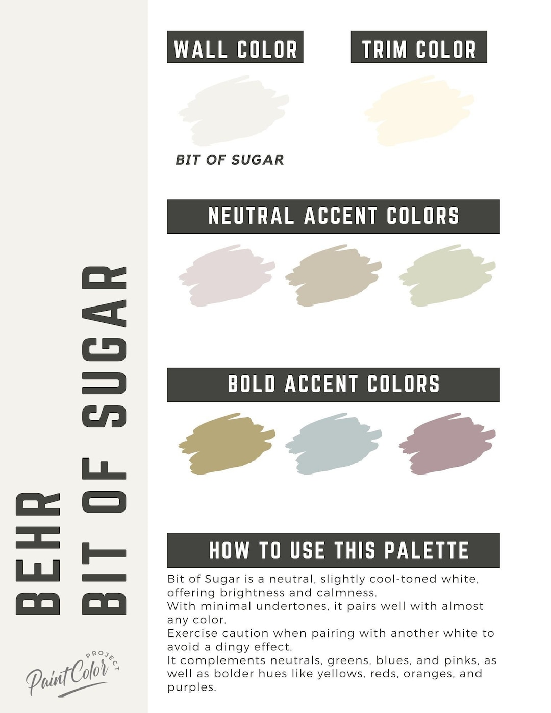 Behr Bit of Sugar Whole Home Color Palette - Interior Paint Palette - Etsy