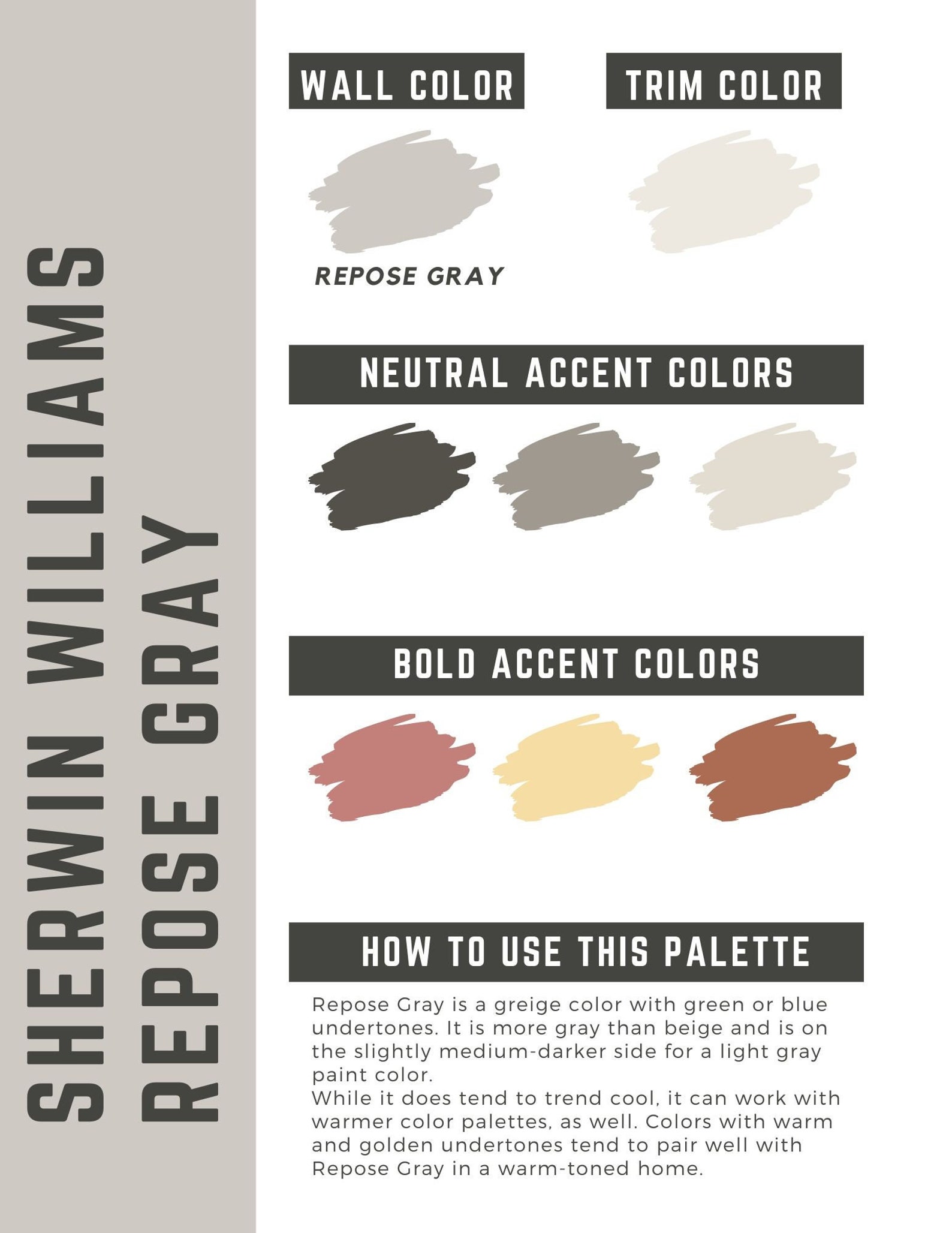 Repose Gray Sherwin Williams Whole Home Color Palette - Interior Paint ...