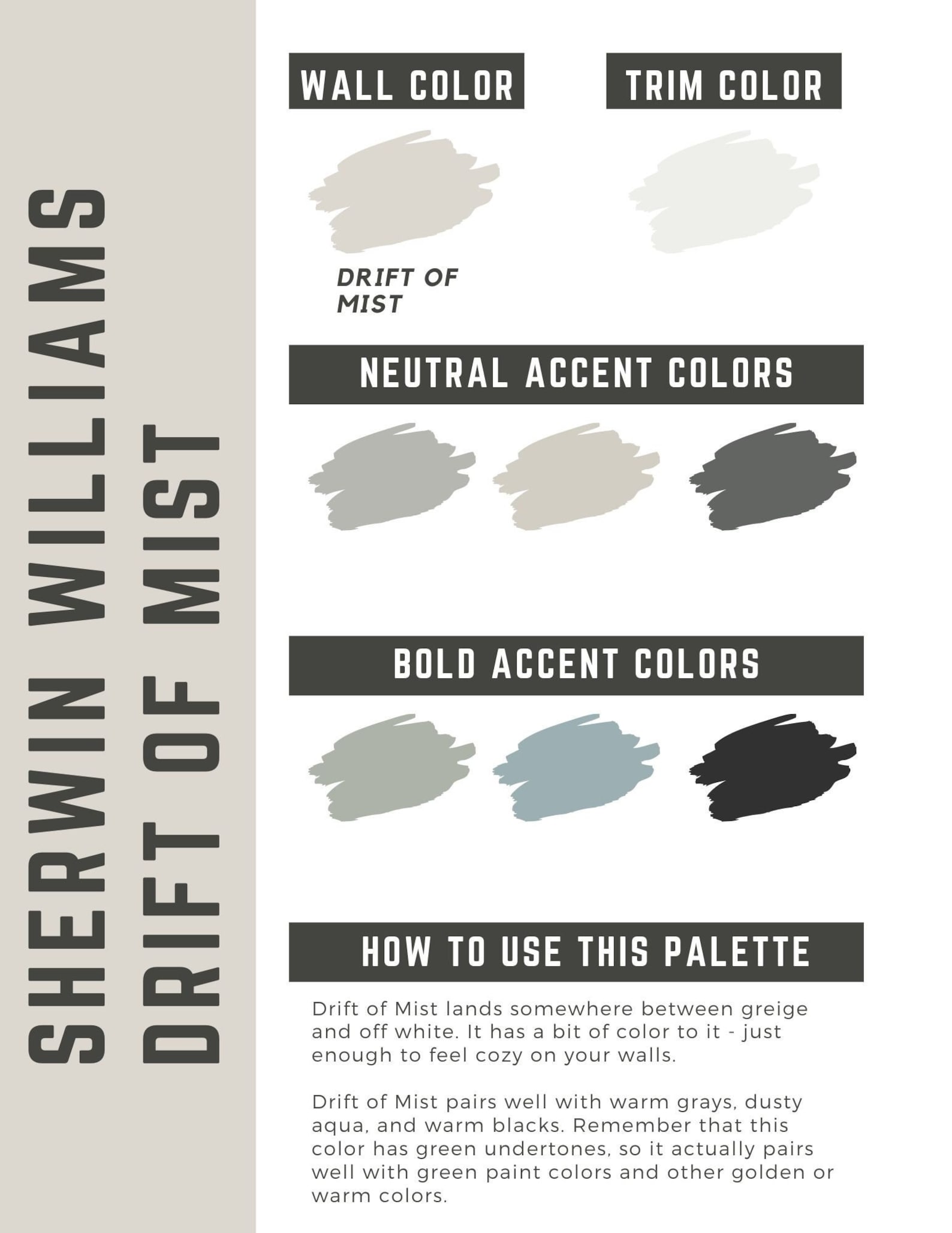 Drift of Mist Sherwin Williams Whole Home Color Palette - Interior ...