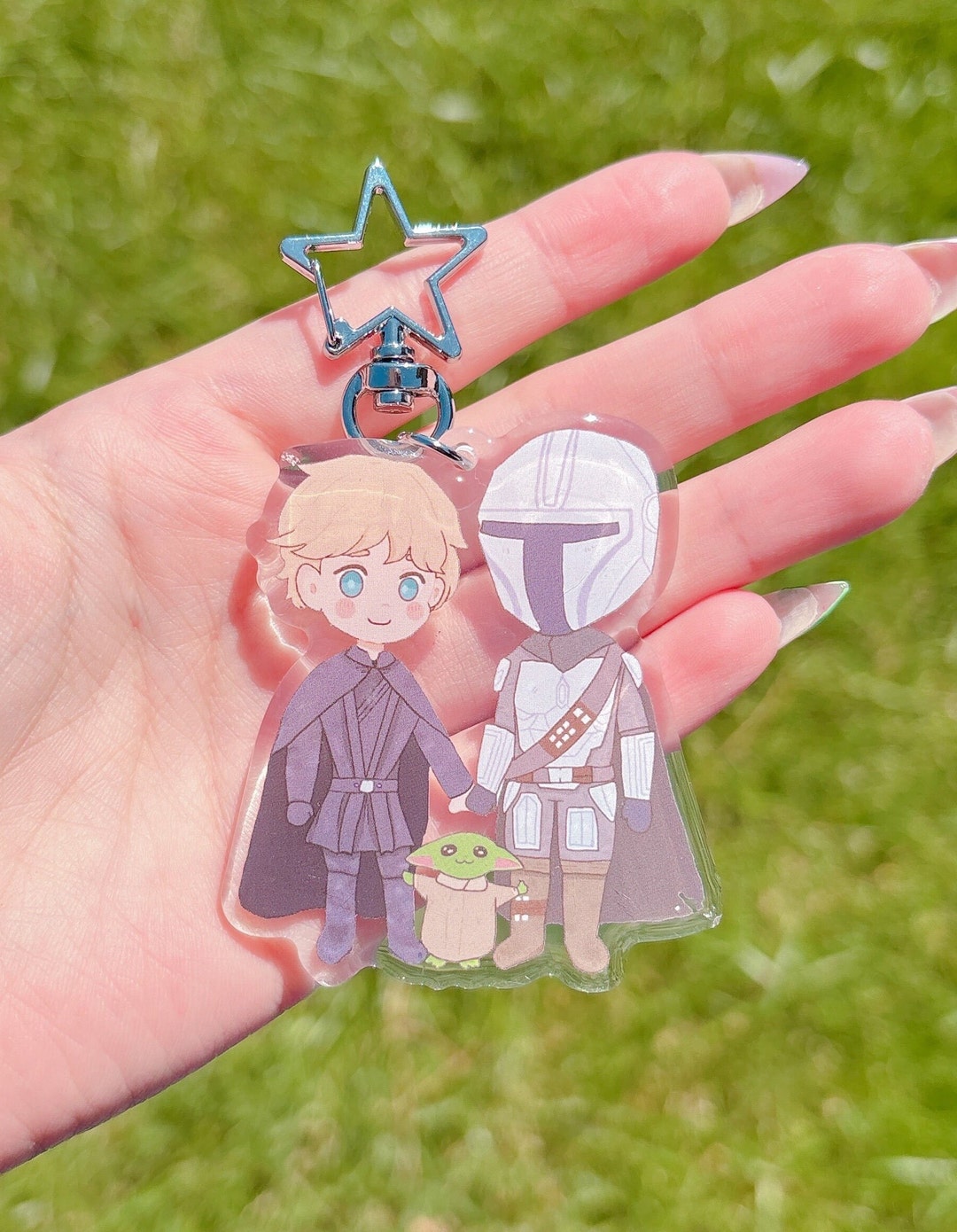 Luke Skywalker X Mandalorian Grogu Acrylic Charm - Etsy
