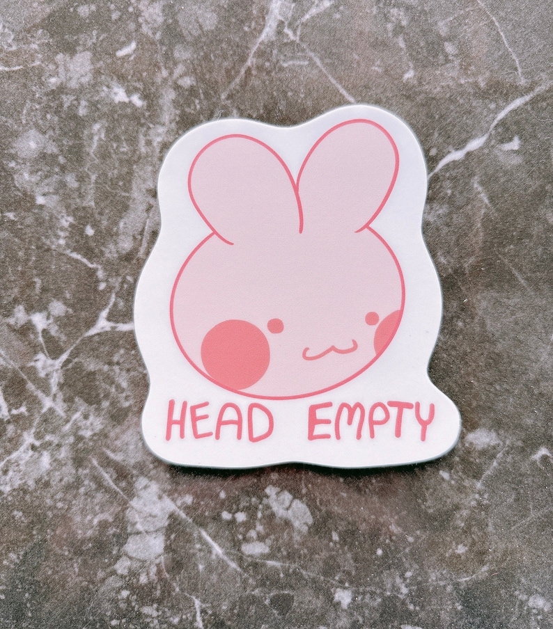 Kawaii Head Empty Bunny Sticker - Etsy