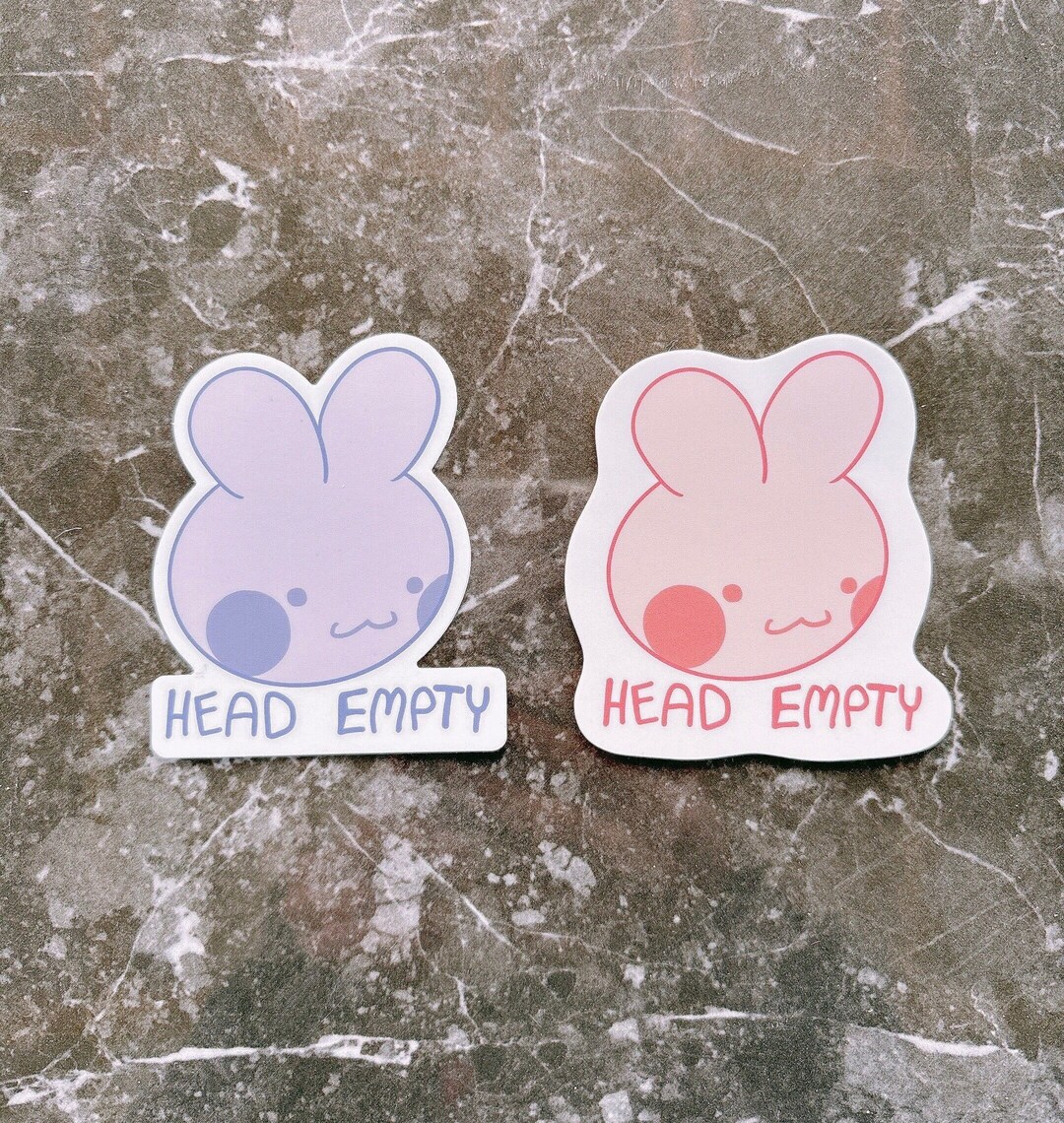 Kawaii Head Empty Bunny Sticker - Etsy