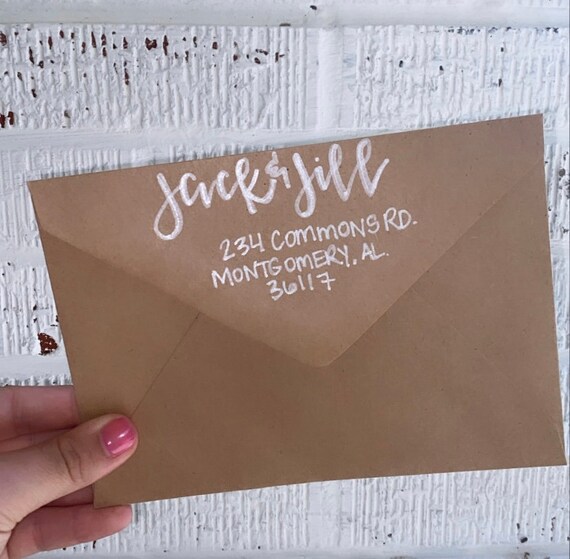 Paper & Party Supplies Hand lettered Envelope Packages Custom Envelope ...