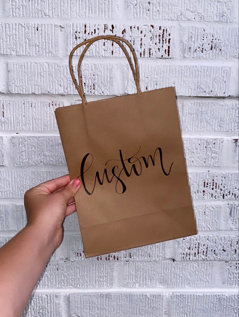 Custom Gift Bag | Hand Lettered White Gift Bag | Any Occasion or Name ...