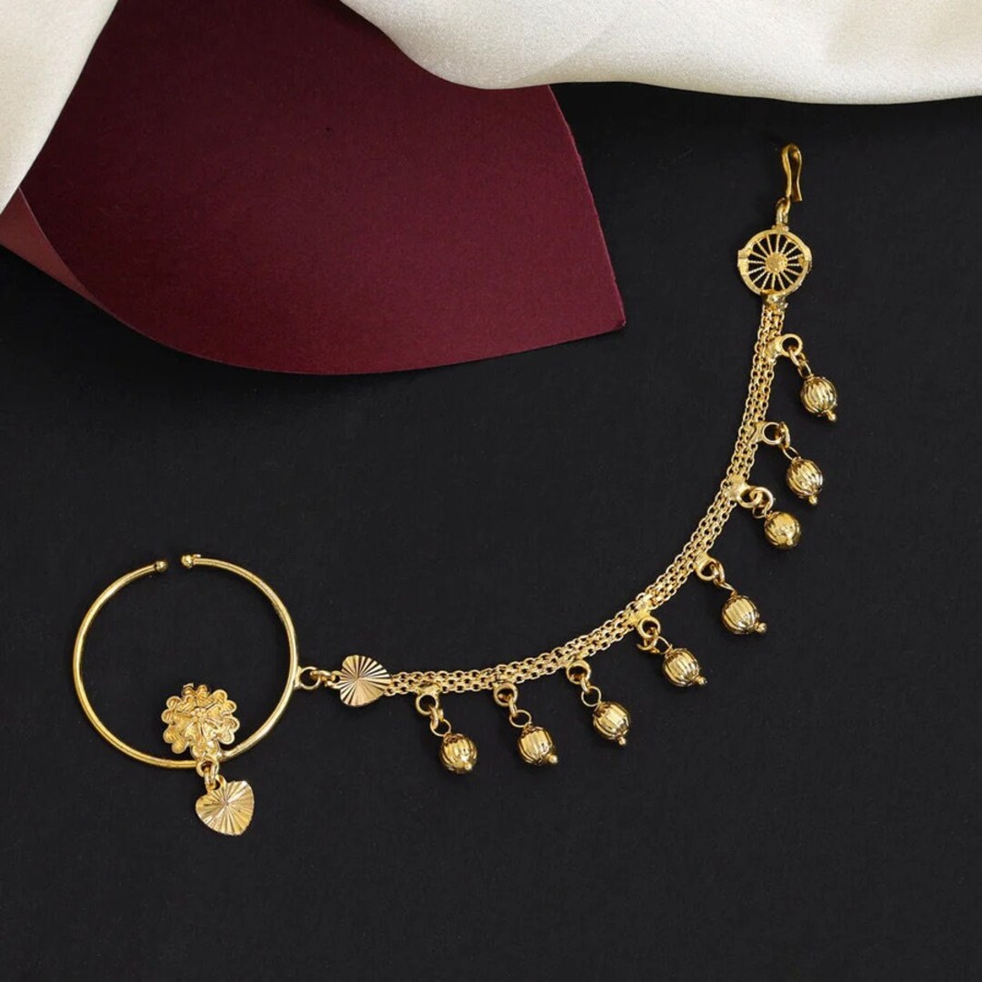 Nose Nath Indian Wedding Jewelry Gold Nose Ring - Etsy