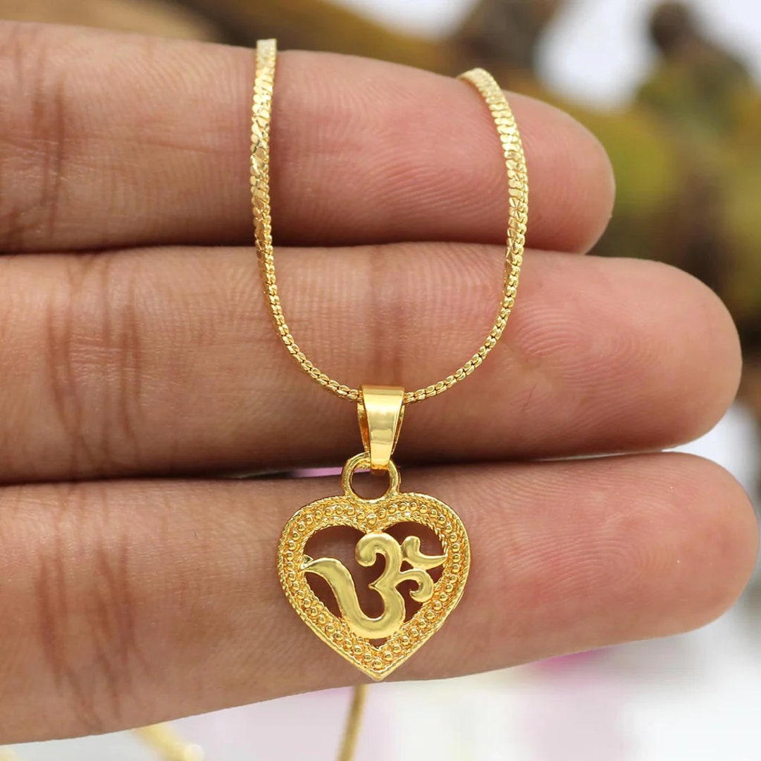 Om Heart Ohm Temple Locket Indian Wedding Jewelry Necklace - Etsy