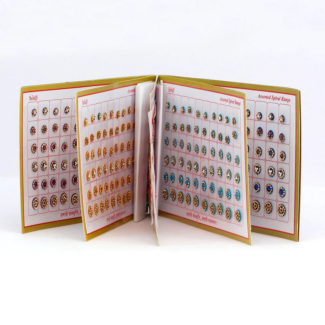 Bindi Art Deco Multicolor Sticker Book 600 Bindis Assorted Shape, Size ...