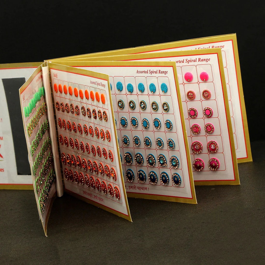 Bindi Art Deco Multicolor Sticker Book 600 Bindis Assorted Shape, Size ...