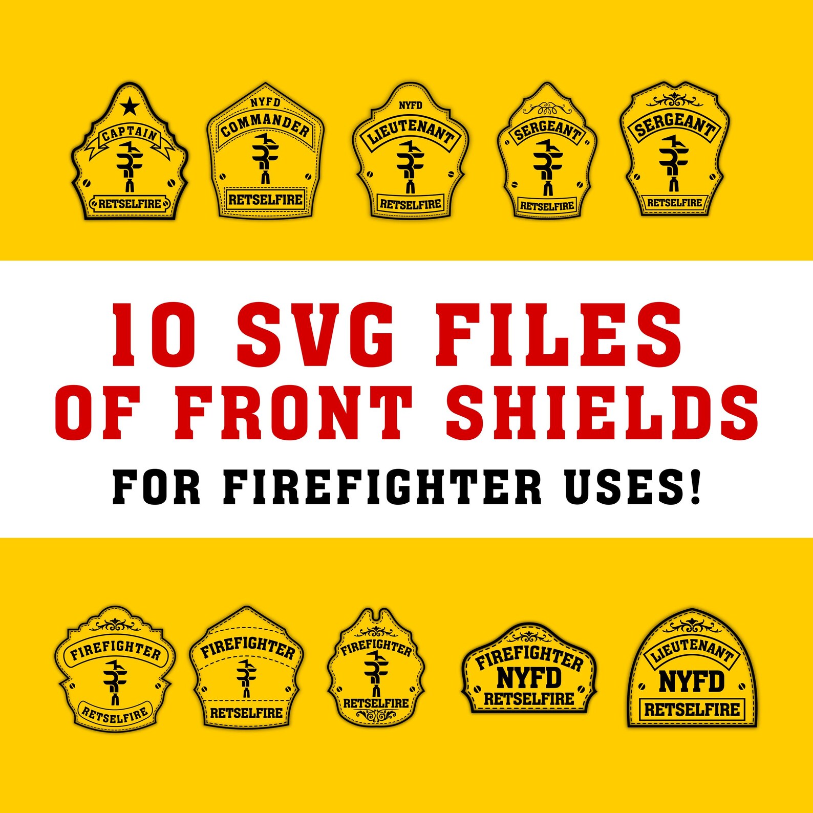 10 Firefighter Helmet Shield Templates Bundle - SVG Vector Outline ...