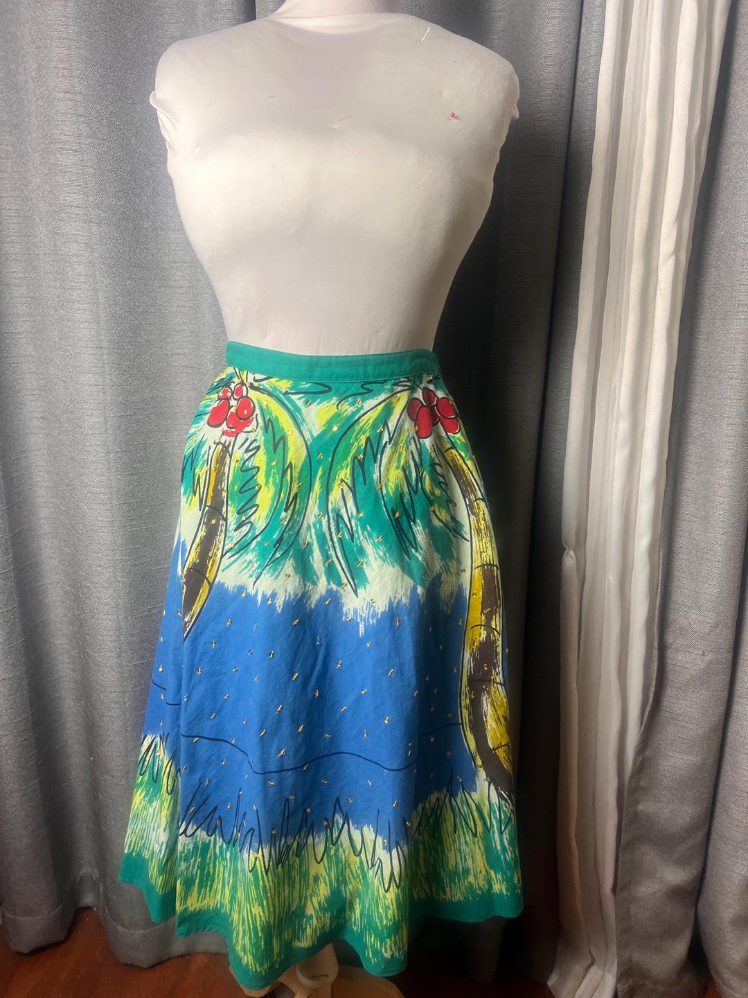 Vintage Modern Palm Tree With Sequins Skirt - Etsy