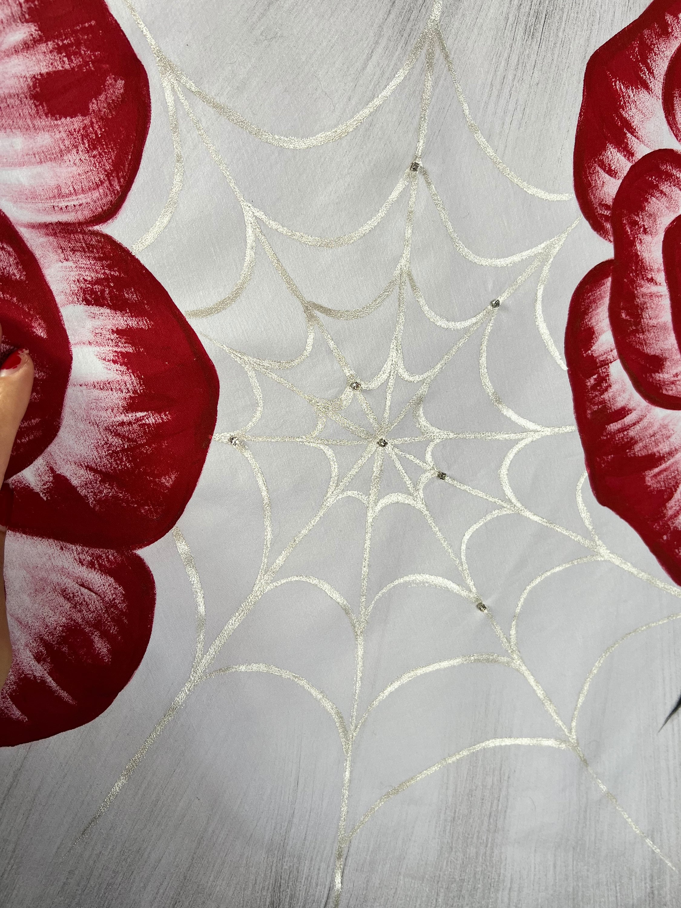 Blood Red Flower With Spider Webs - Etsy