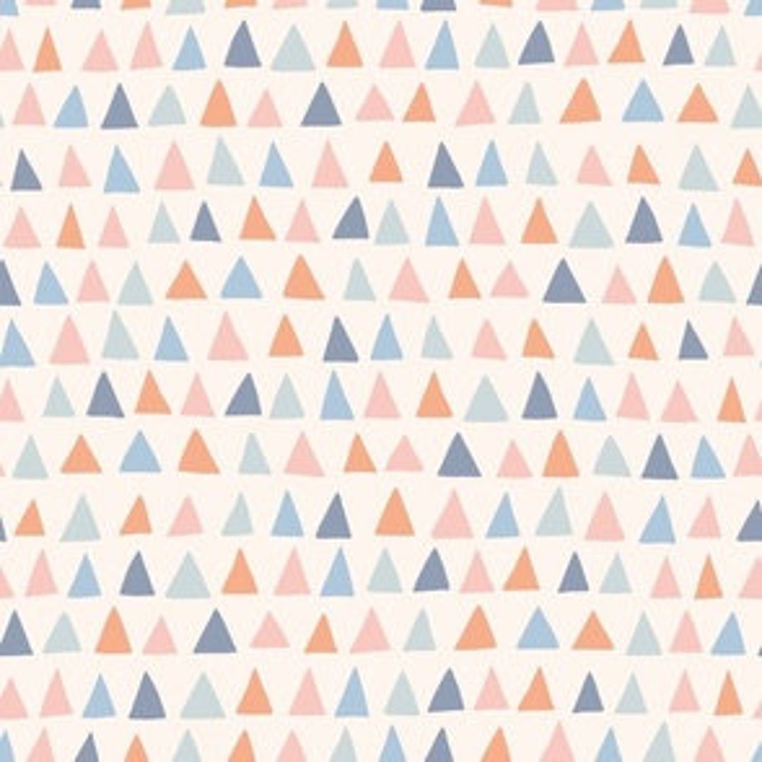 One Yard MINKY FABRIC: Soft Triangles Peach and Blue Minky - Etsy
