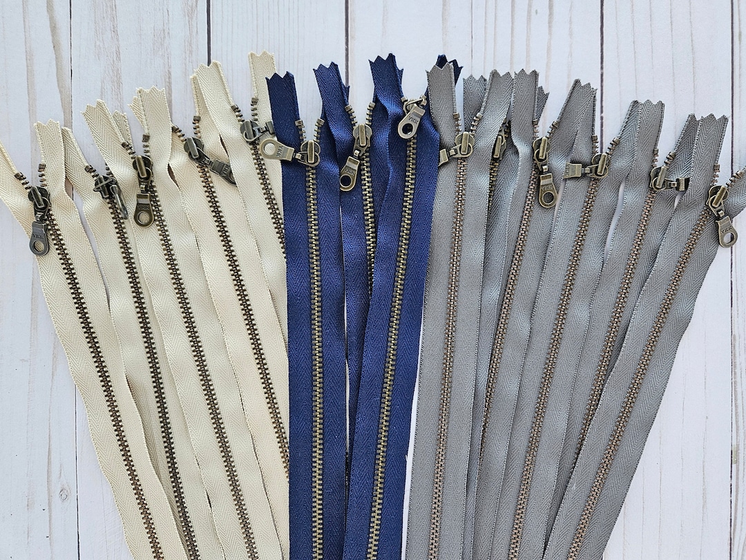 YKK Zippers: 14-10 Inch Metal Zippers Antique Brass Donut Pull Metal ...