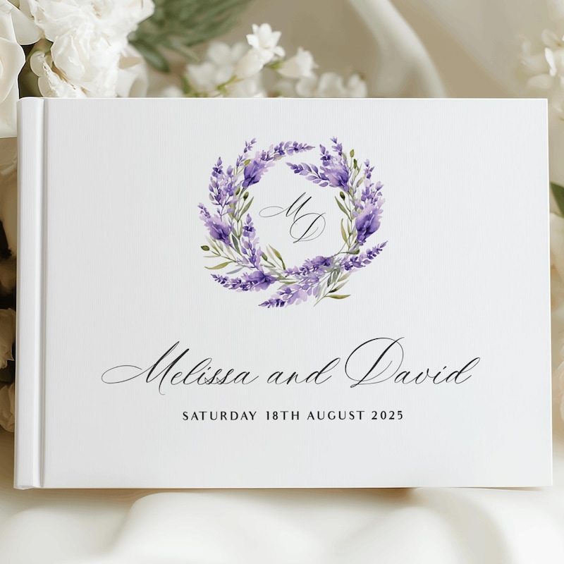 Lavender Guest Book - Etsy