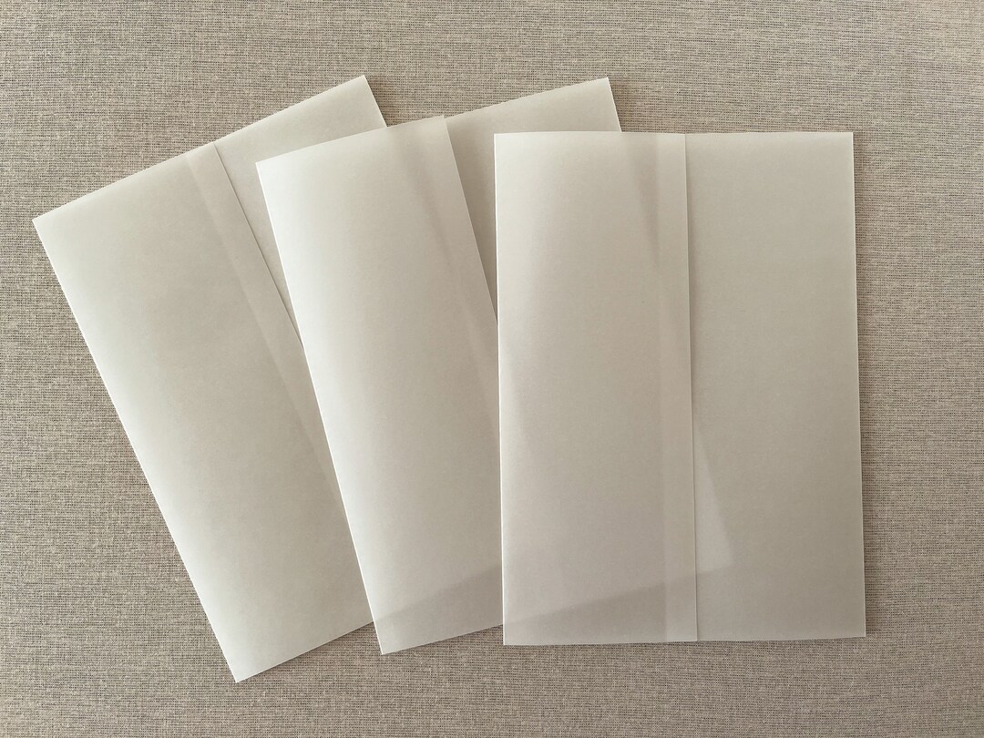 Plain Vellum Jacket for 5x7 Invitation, Pre-folded Vellum Sleeve ...