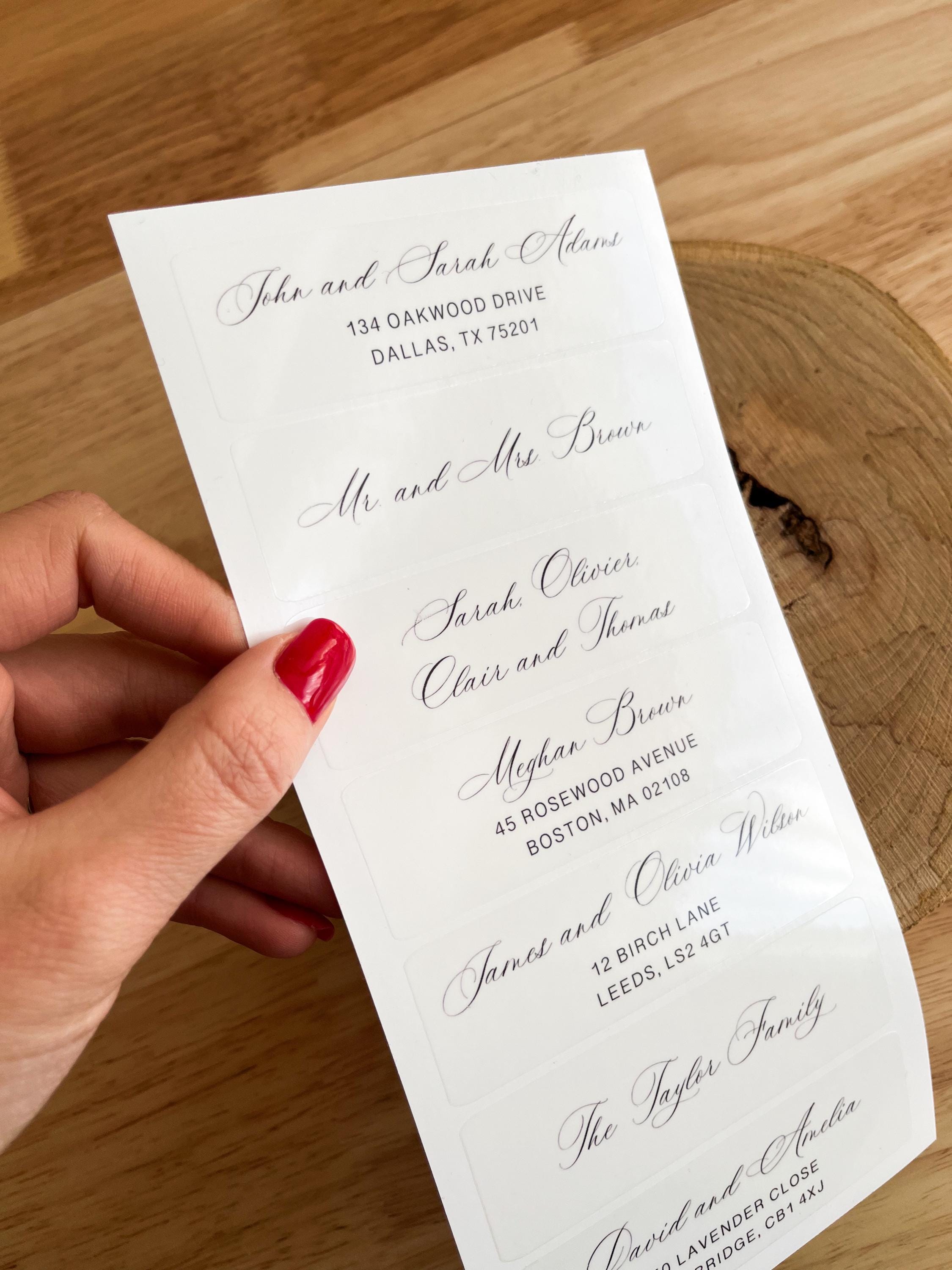 Personalised Guest Address Labels for Envelopes, Clear Stickers for ...