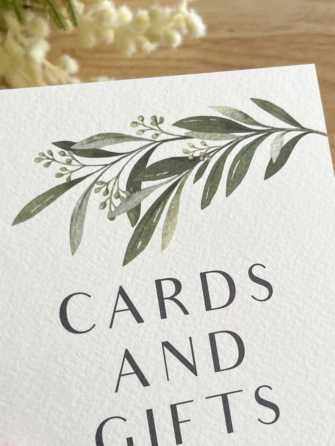 Olive Branch Cards and Gifts Sign, Greenery Wedding Table Sign ...