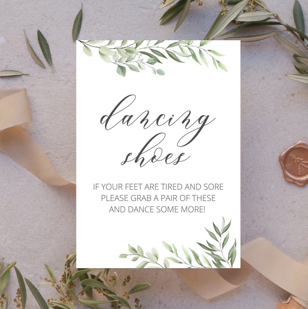 Sage Dancing Shoes Sign | Printed & Digital | Please Grab A Pair Sign ...