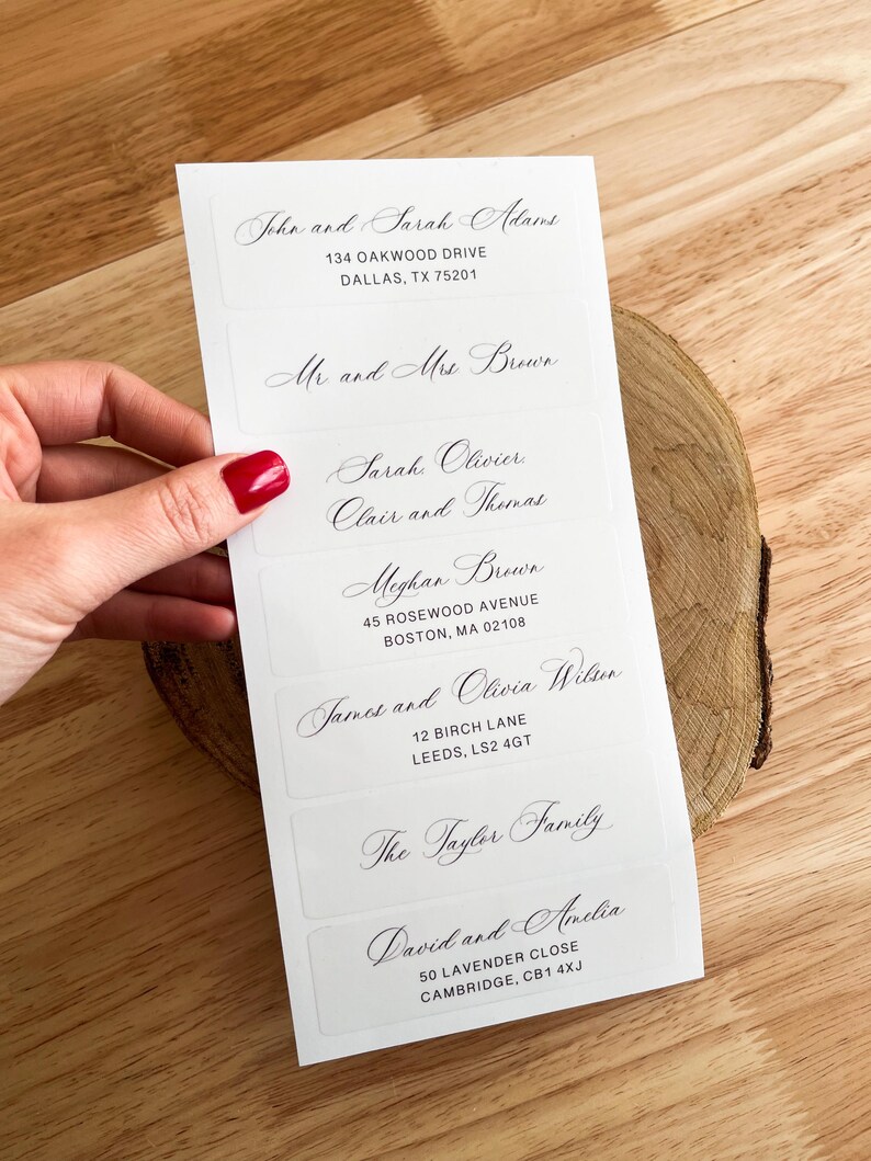 Personalised Guest Address Labels for Envelopes, Clear Stickers for ...