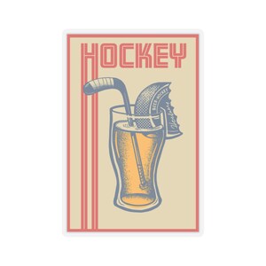 Vintage Hockey Poster Sticker - Etsy