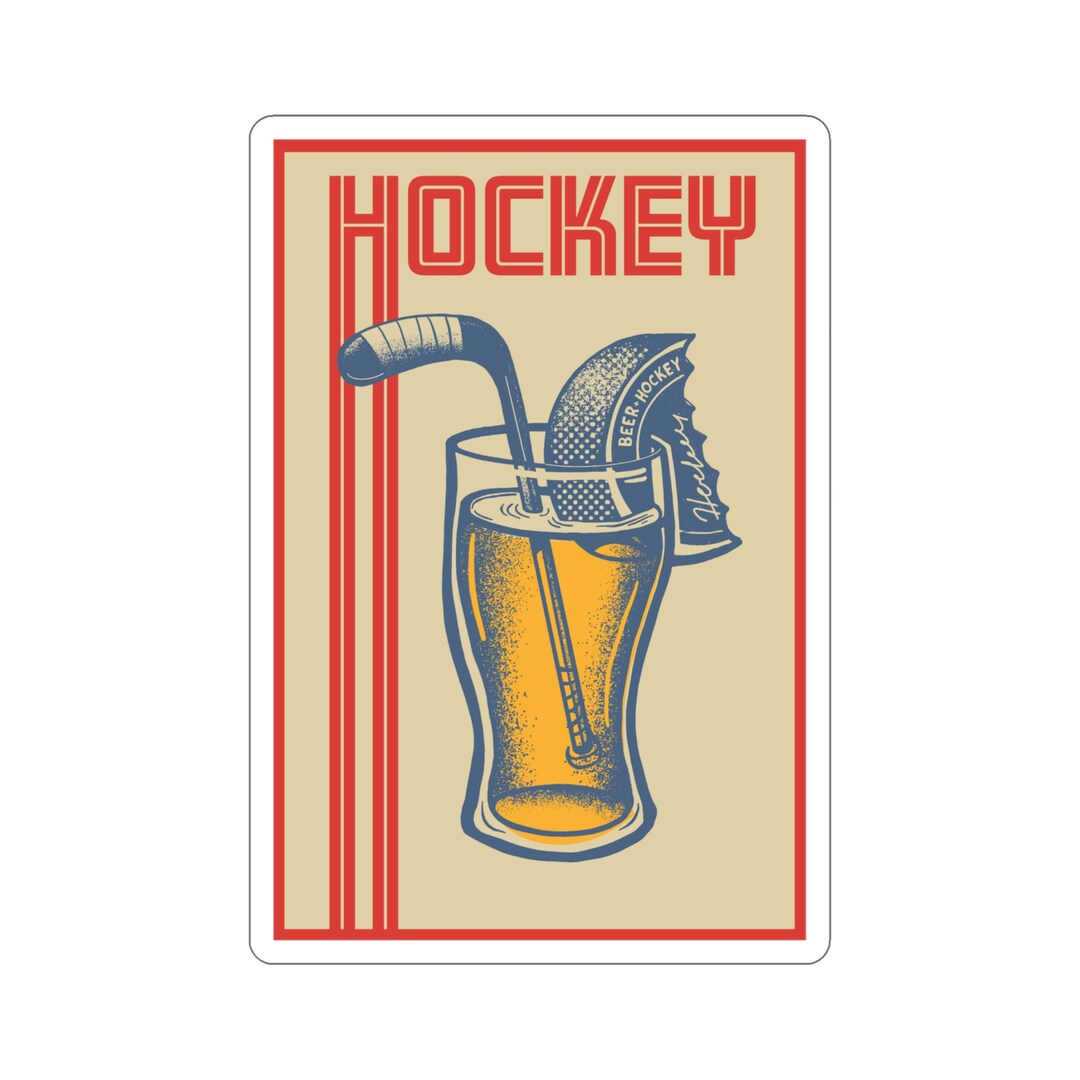 Vintage Hockey Poster Sticker - Etsy