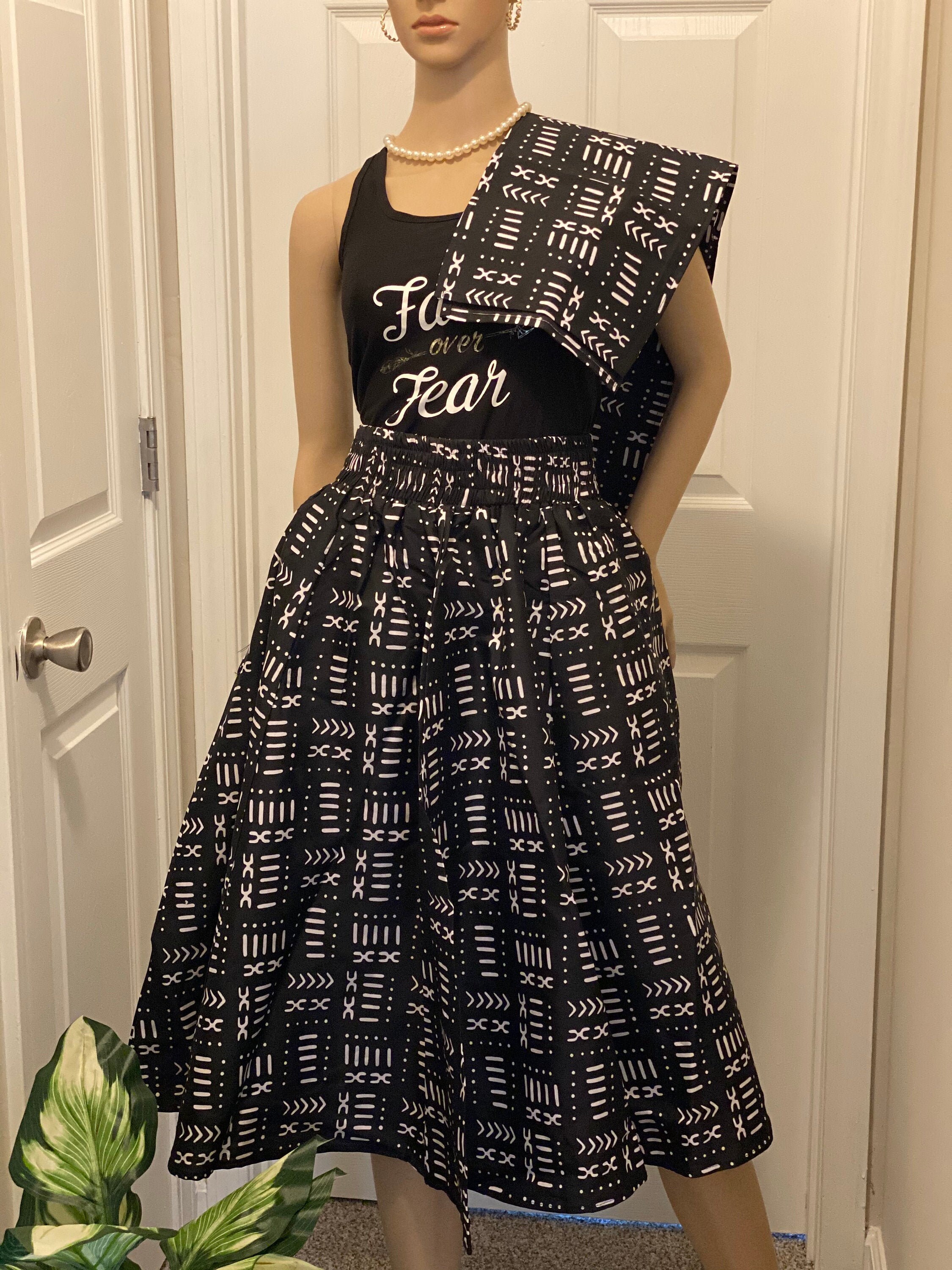 Mud Clothafrican Fabric Skirts Kente Skirt Summer - Etsy