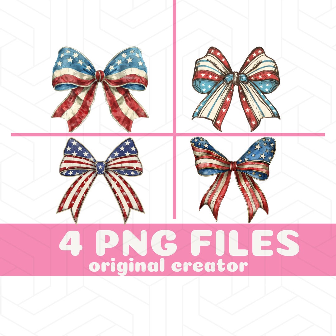 Fourth of July Coquette Png Bundle Coquette Bow 4th of July Png ...
