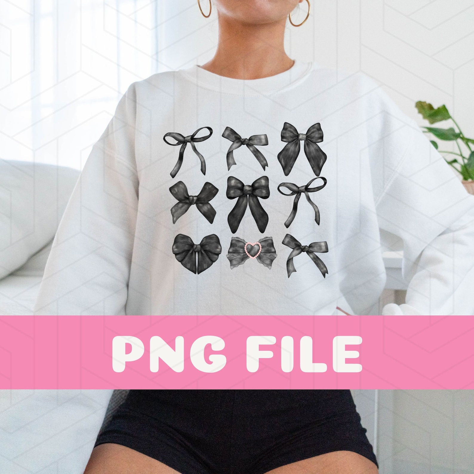 Coquette Bow PNG, Black Coquette Bows PNG, Coquette Shirt DIY, Coquette ...