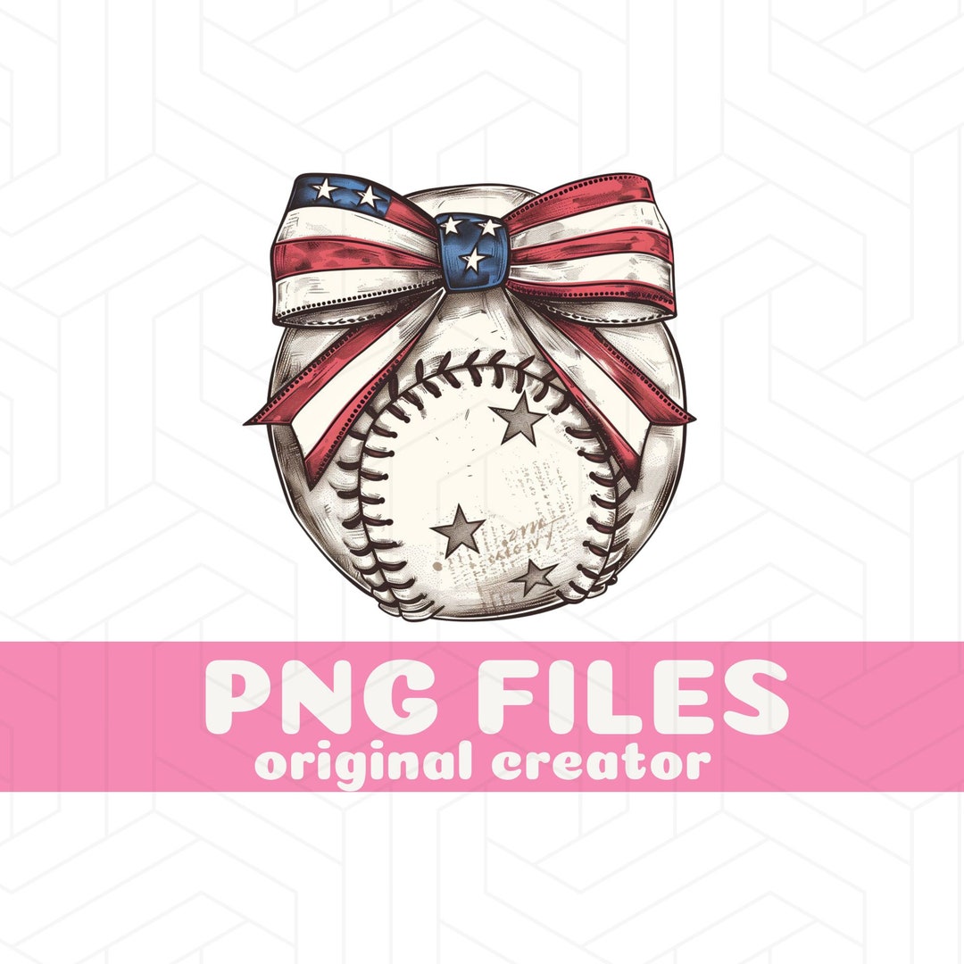 Coquette Baseball Bow PNG Coquette Aesthetic Png 4th of July Coquette ...