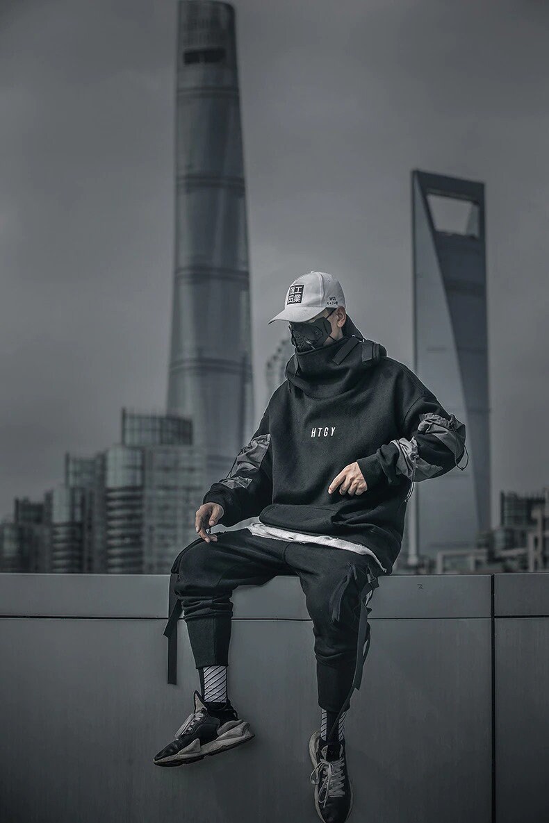 Cyberpunk Techwear Hoodie Men Japanese Streetwear Clothing | Etsy