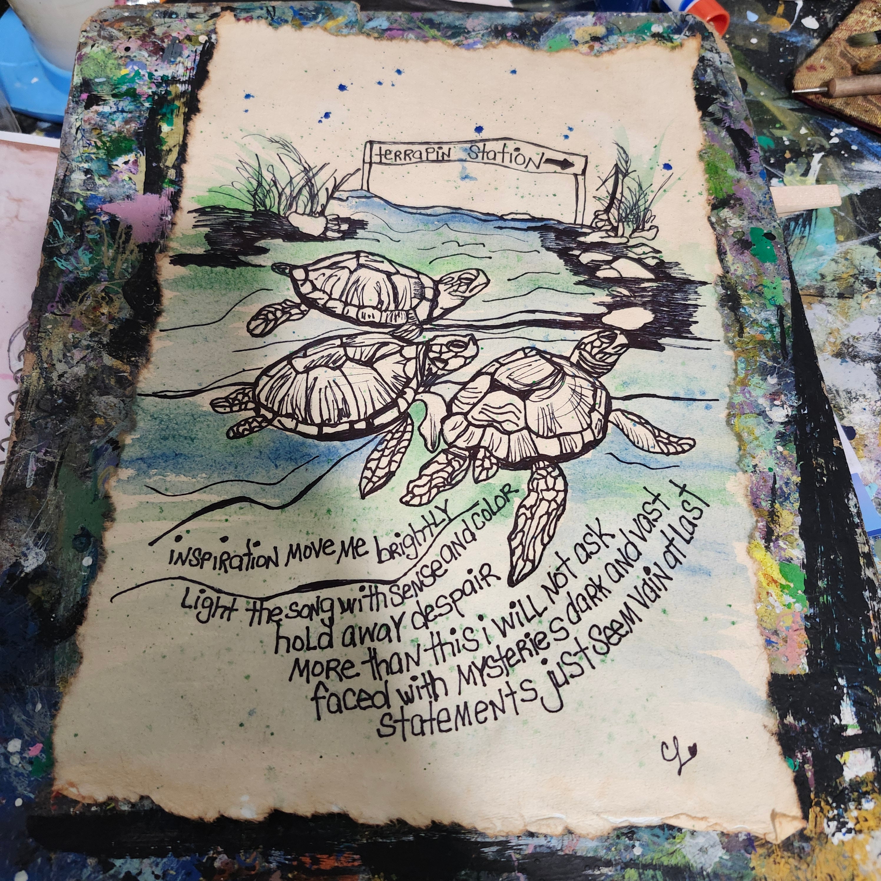 Grateful Dead Terrapin Station, Music Lover Song Lyric Art, Ink and ...