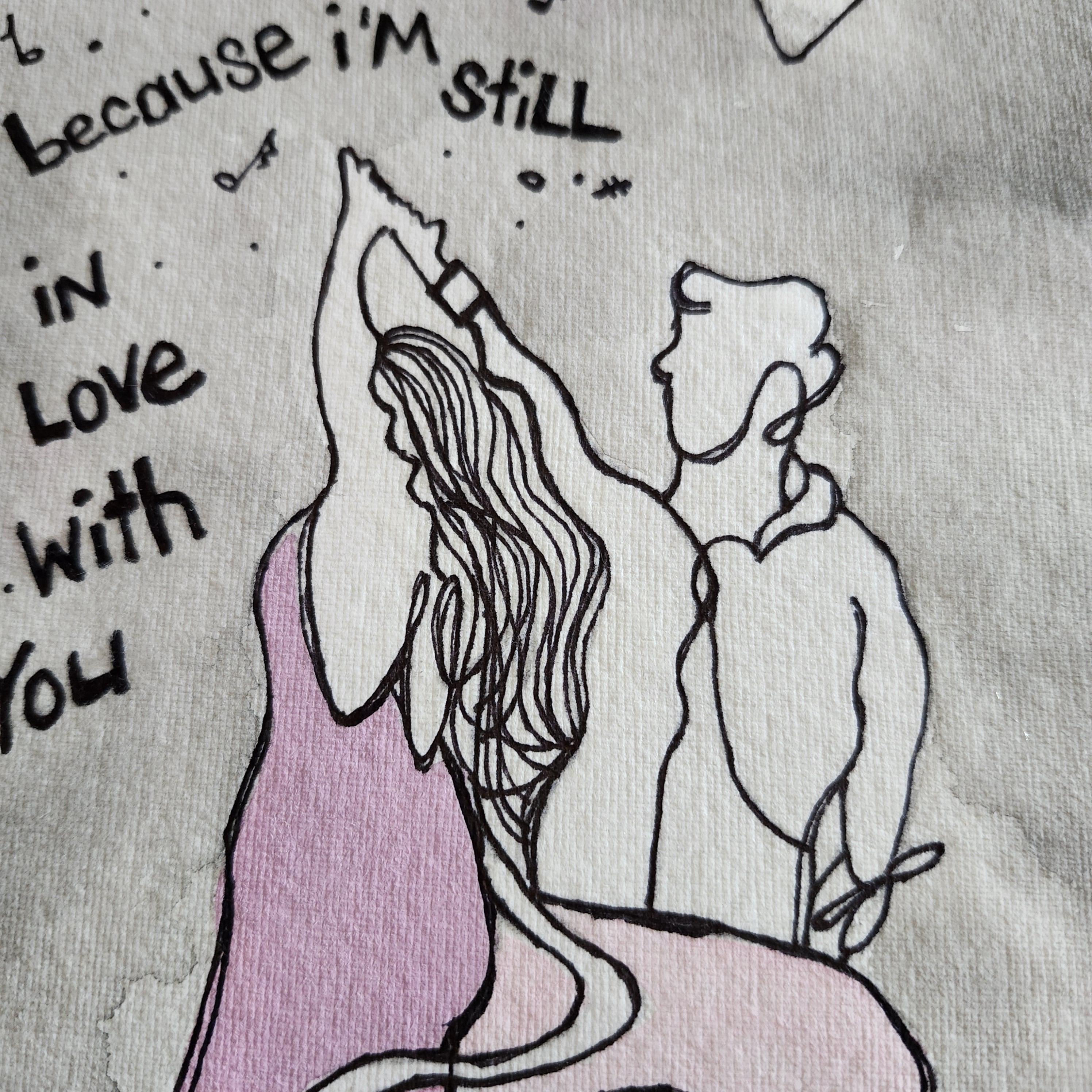 Song Lyrics Wall Art Original Pen Drawing on Textured Handmade Paper ...