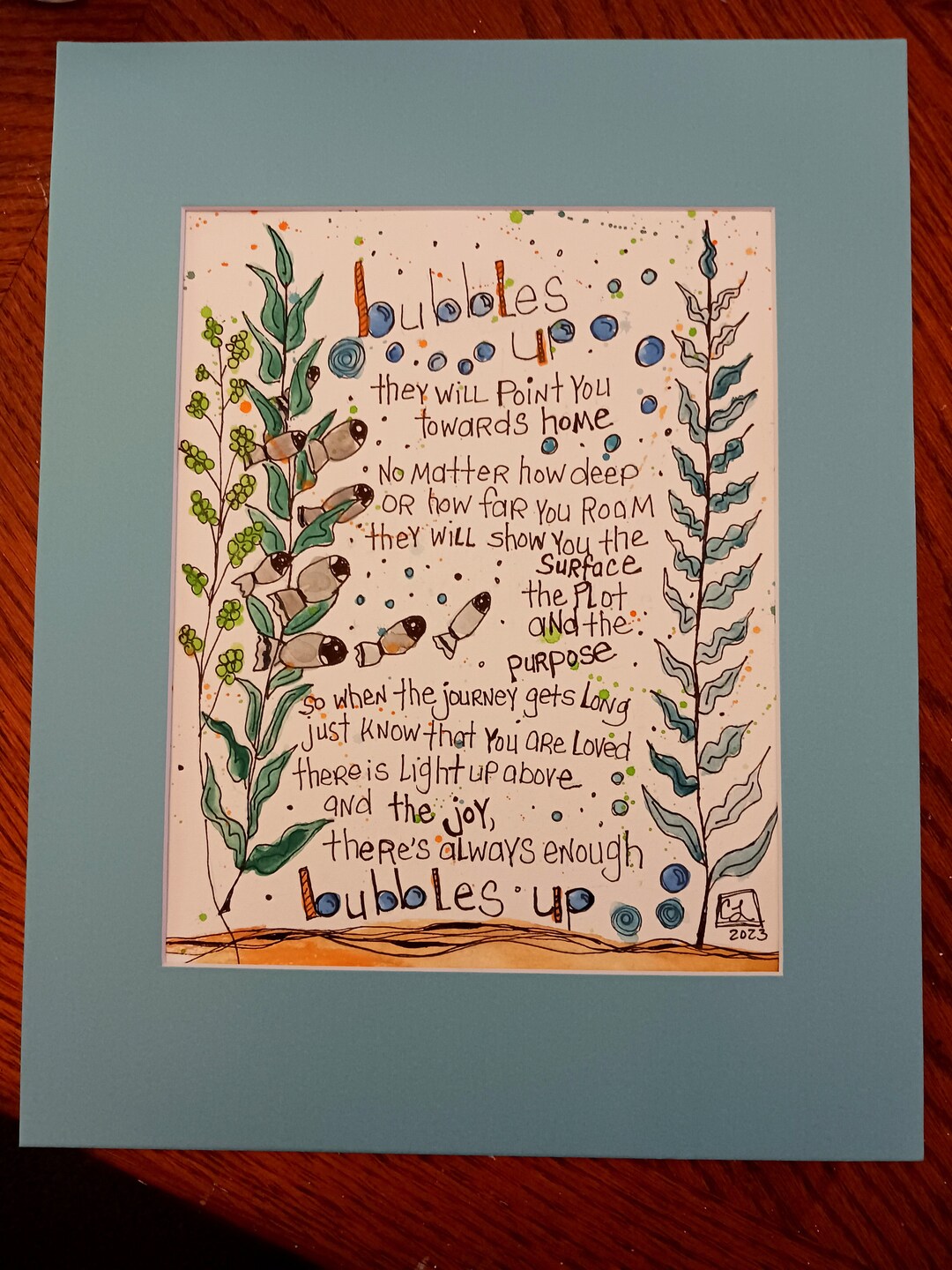 Bubbles up Jimmy Buffett Watercolor Painting With Ink on Heavy ...