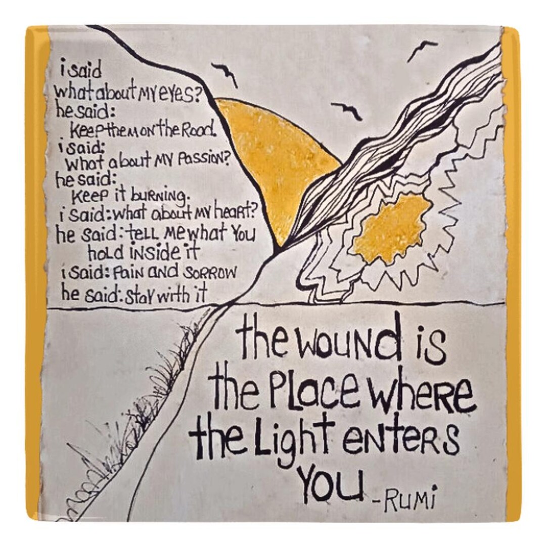 Rumi Quote Metal Refrigerator Magnets: Original Artwork, Set of 4 - Etsy