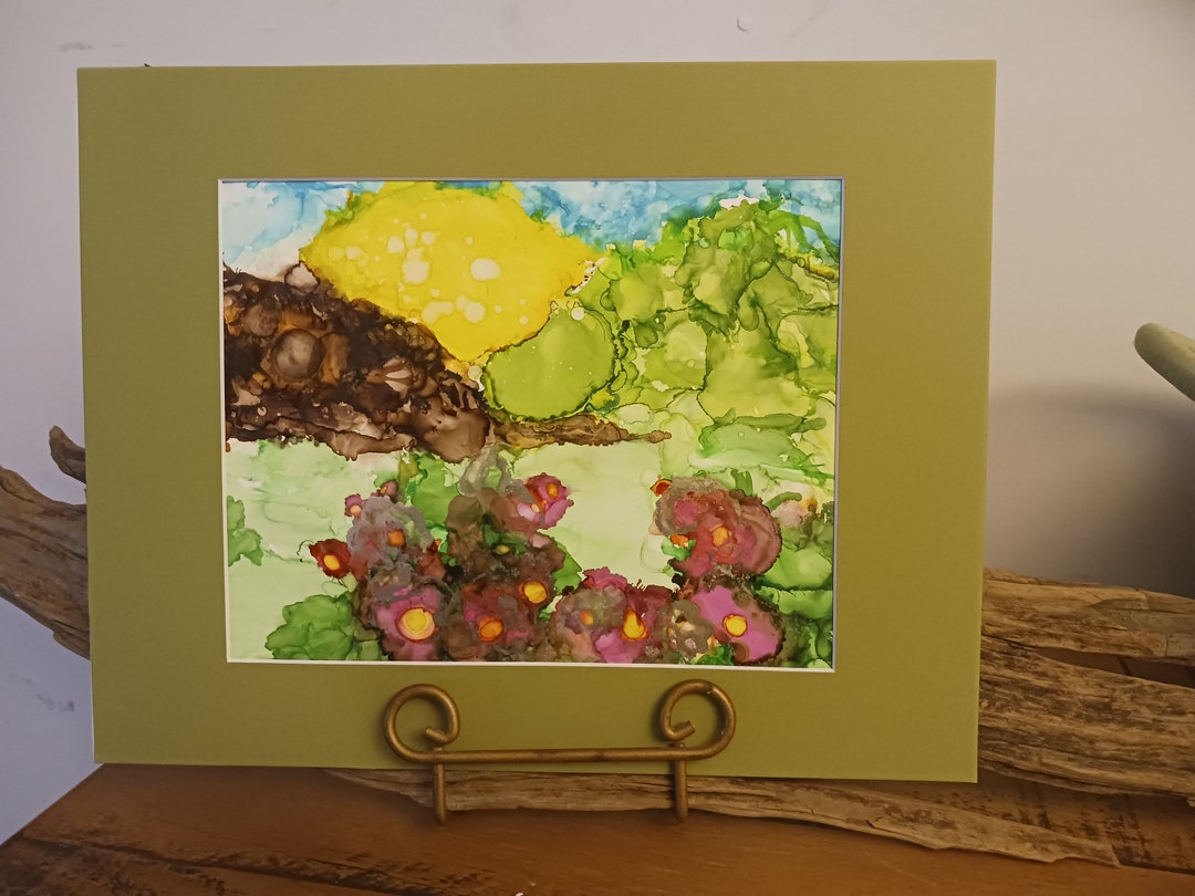 Original Alcohol Ink Landscape Painting: Abstract Home Decor, 11x14 ...