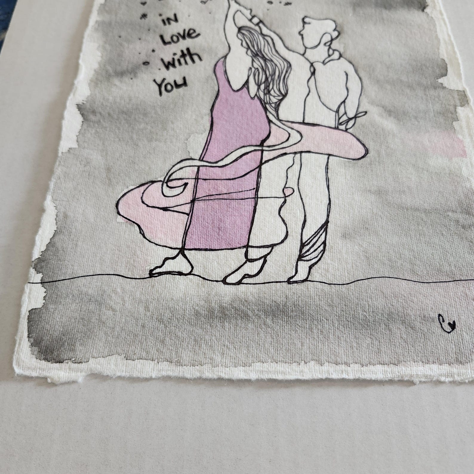 Song Lyrics Wall Art Original Pen Drawing on Textured Handmade Paper ...