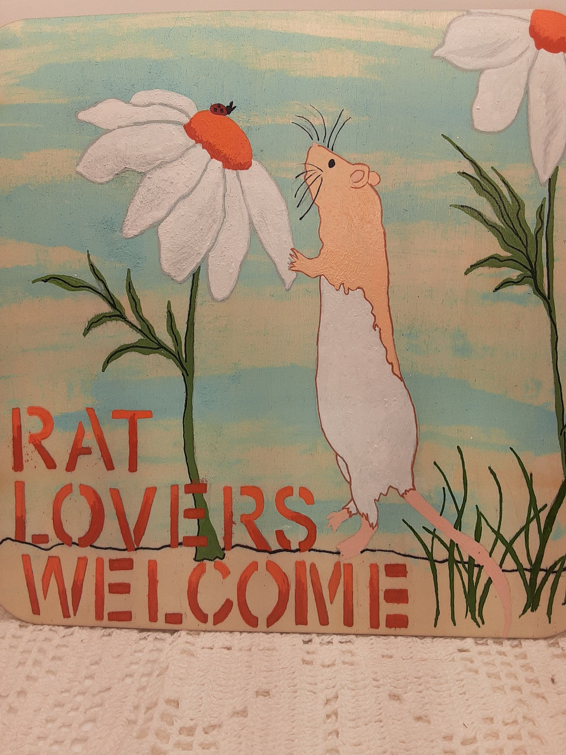 Rat Lovers Welcome Sign Hand Painted Art Sign on Wood Gift - Etsy