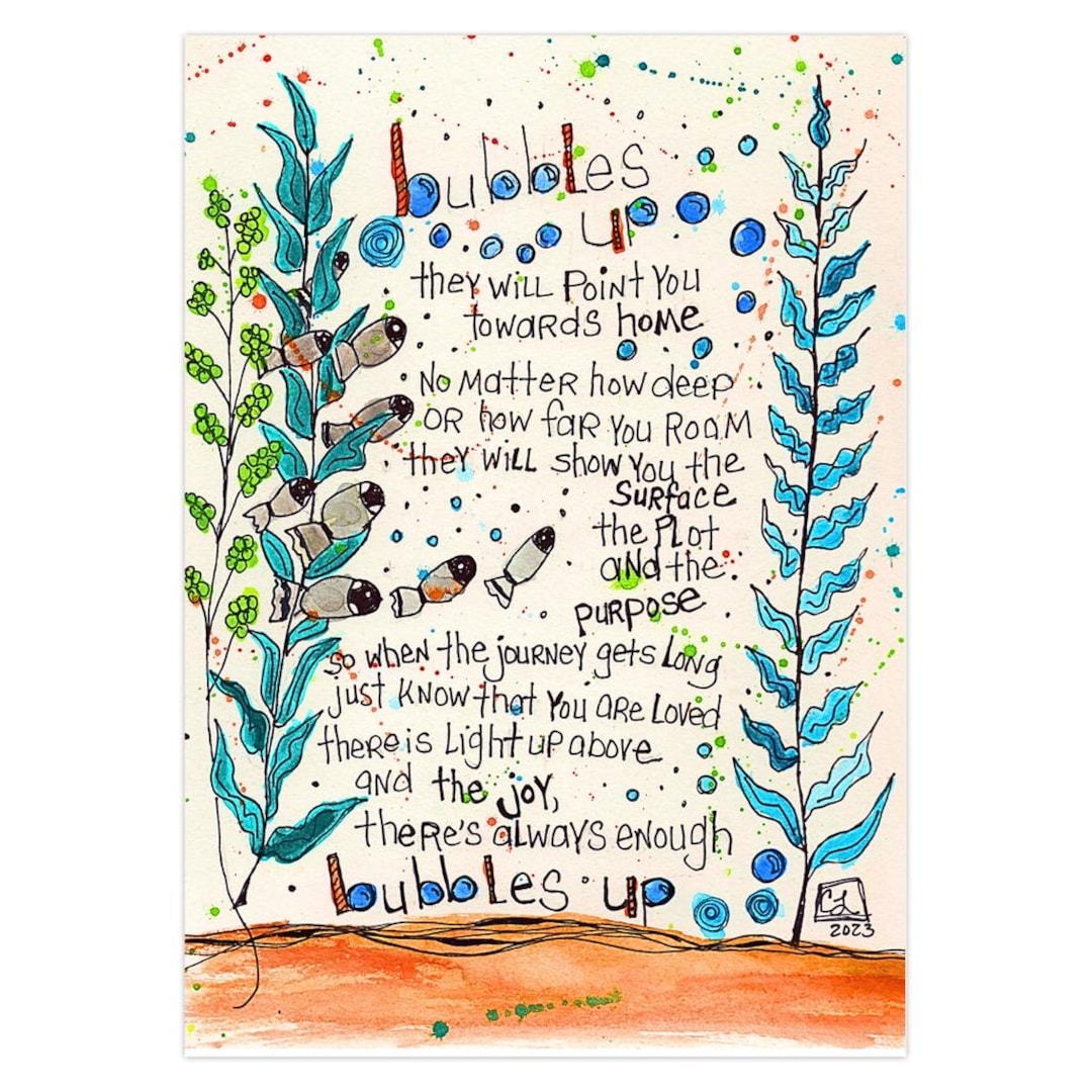 Jimmy Buffett Bubbles up Encouragement Folded Greeting Card, 5x7 Mini ...