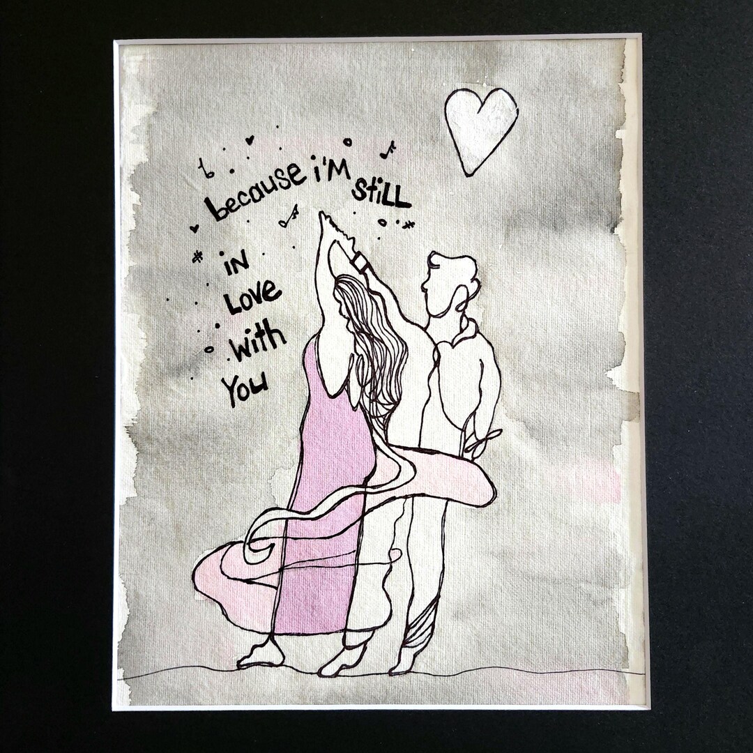 Song Lyrics Wall Art Original Pen Drawing on Textured Handmade Paper ...