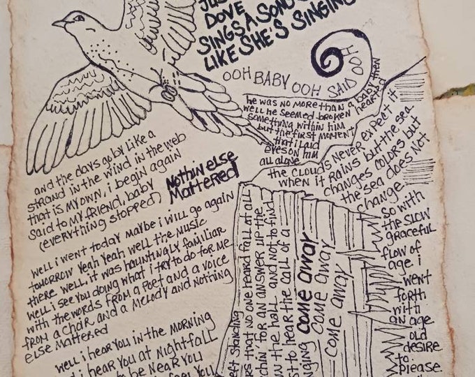 NOT a Print, Edge of Seventeen Song Lyric Wall Art Drawing on Paper ...