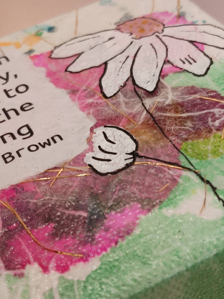 Chunky Art Block Mixed Media Block With Quote 4 Inch Square - Etsy