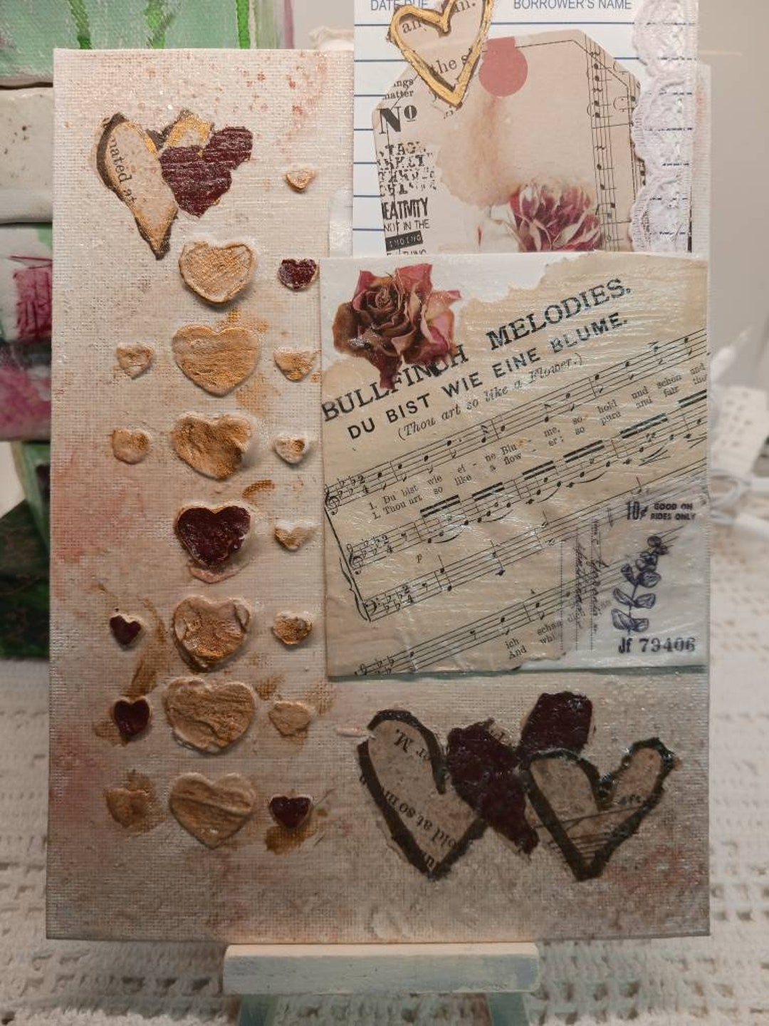 Handwritten Letter Love Mixed Media Art Piece Valentines - Etsy