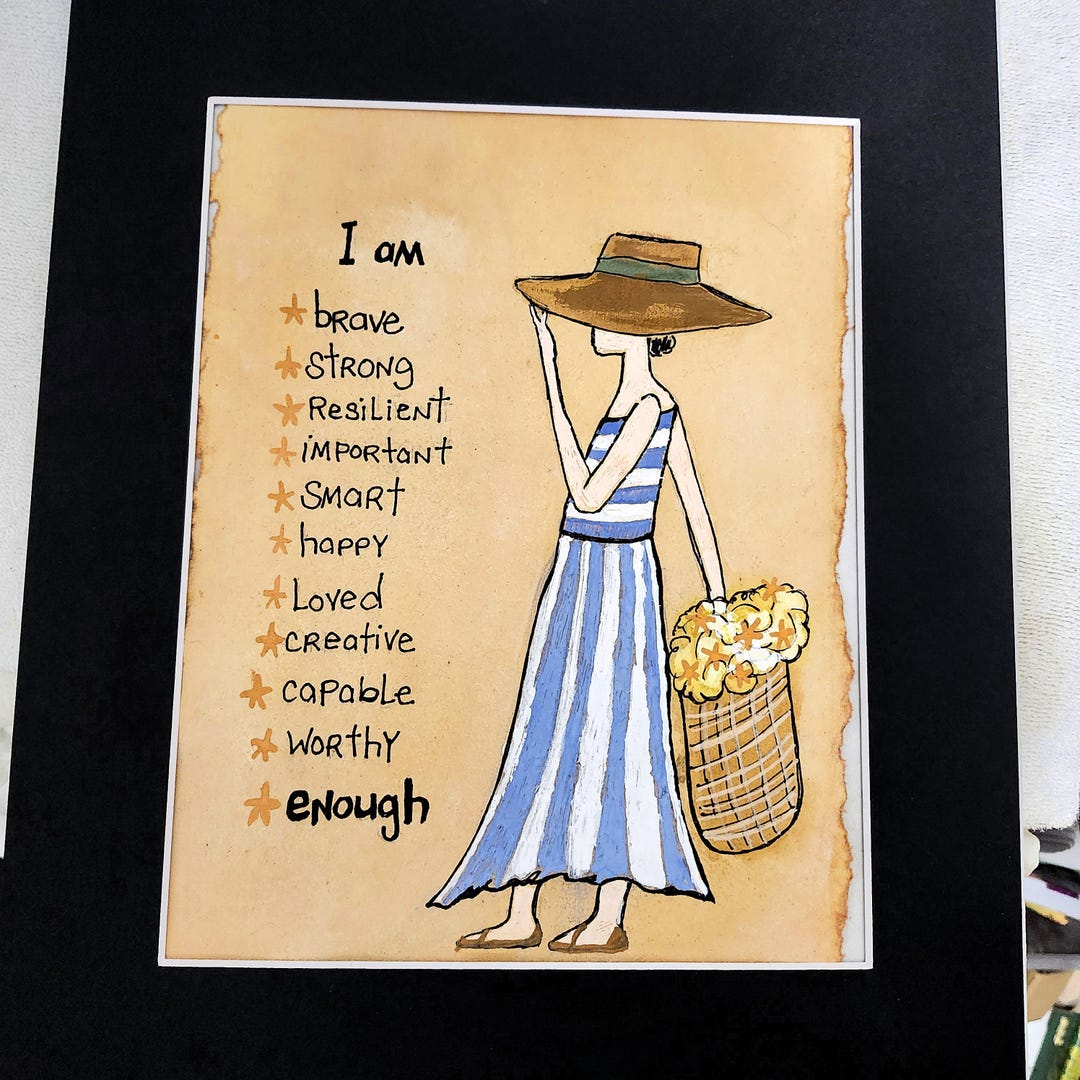 Inspirational Affirmations Women Empowerment Wall Art: Watercolor & Ink ...