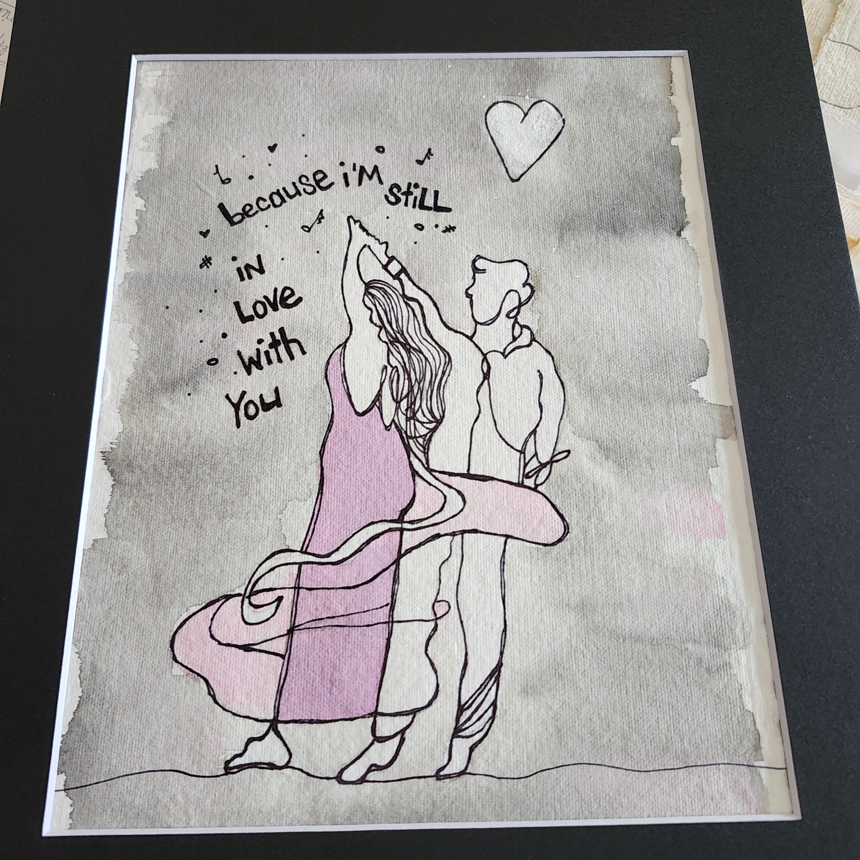 Song Lyrics Wall Art Original Pen Drawing on Textured Handmade Paper ...