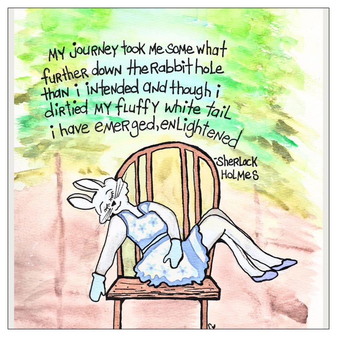 Sherlock Holmes Rabbit Hole Art Cards: Mixed Media Note Cards (10-pack ...