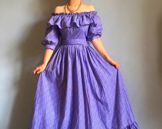 Laura Ashley 70s Folk Fairy Princess Vintage Ruffle Maxi Dress, Party ...