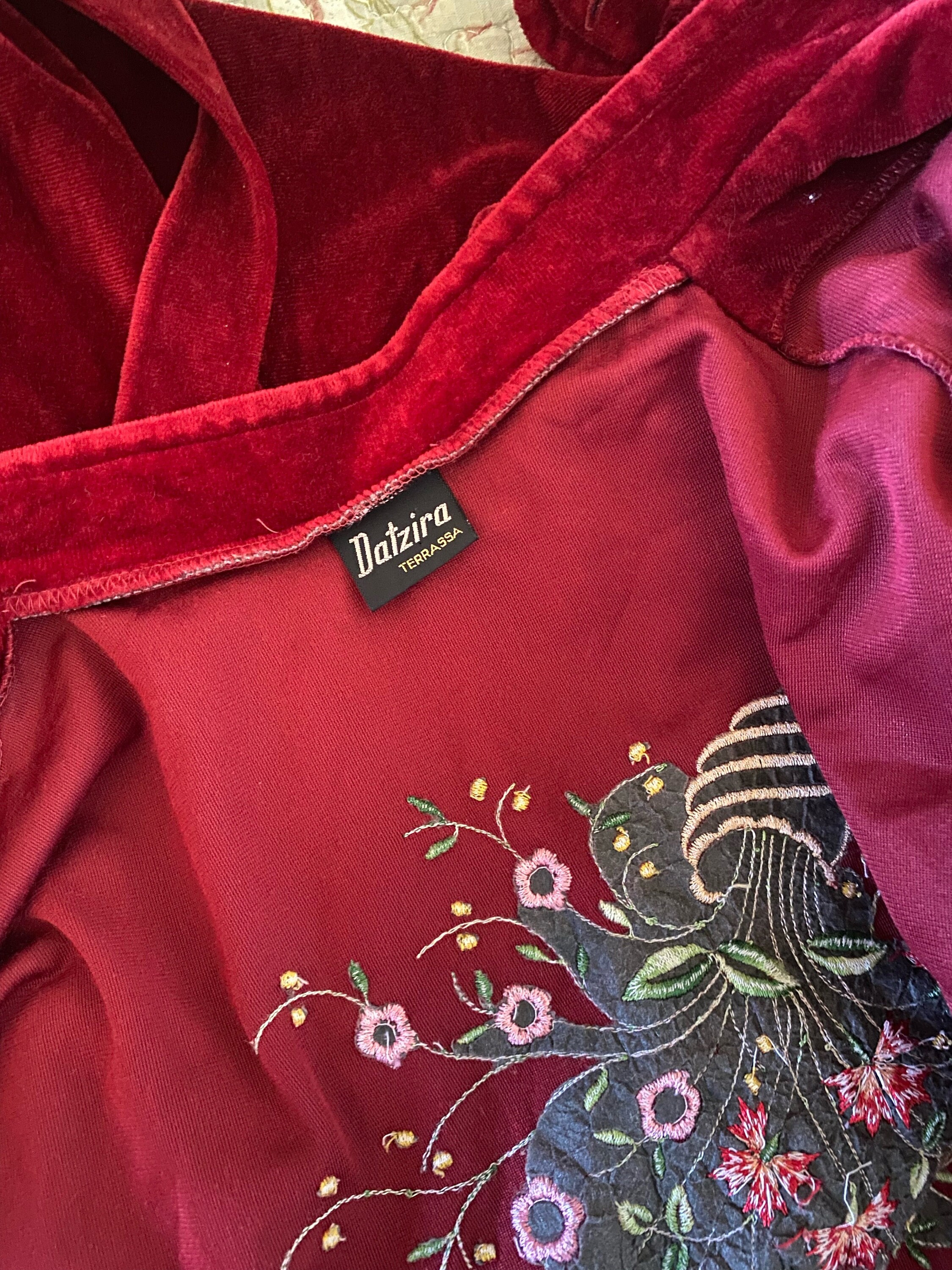 Vintage 70s Embroidery Oriental Floral Luxury House Robe - Etsy