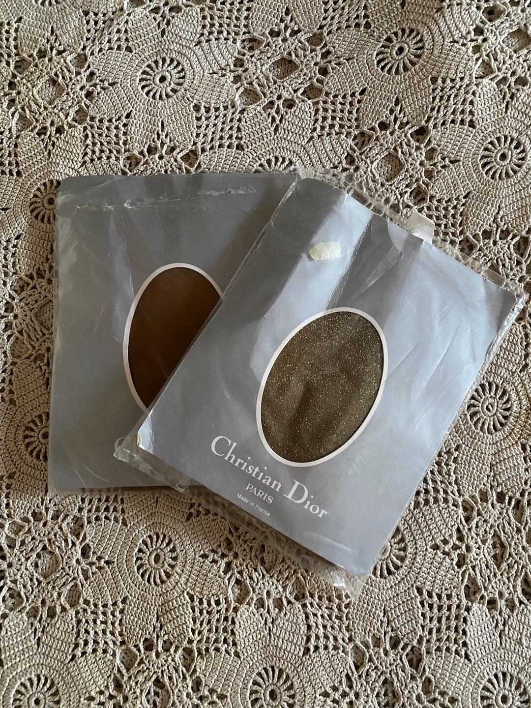 Vintage 90s Set, 2 Pairs NOS Christian Dior, Elegant Shiny Gold and ...