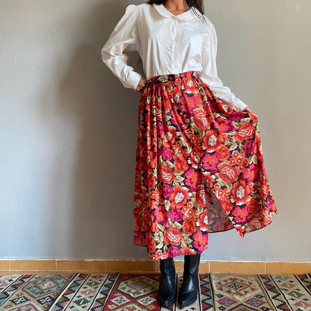 Laura Ashley Vintage 90s Cottagecore Revival High Waist Pleated Maxi ...