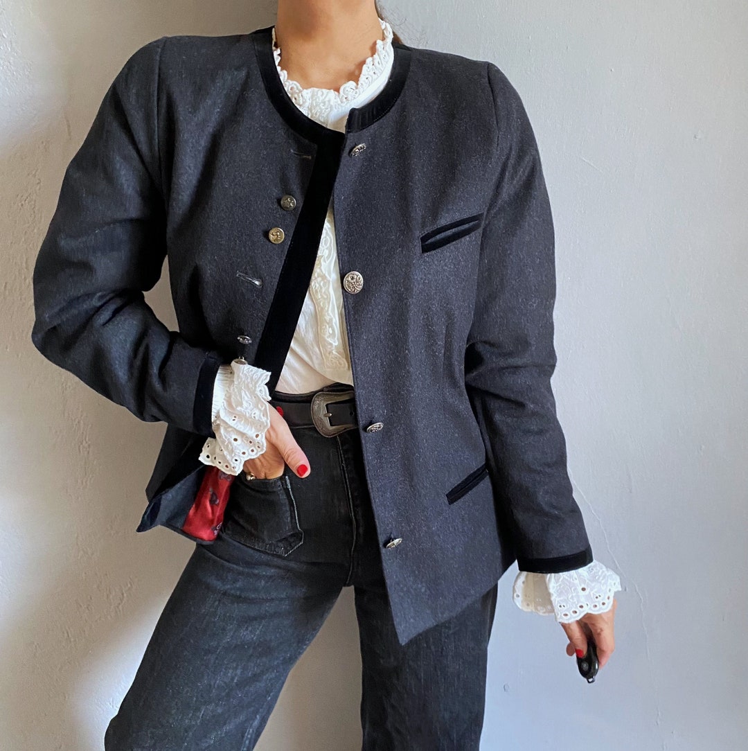 Vintage Austrian Trachten by Betty Barclay Jacket, Wool and Velvet ...